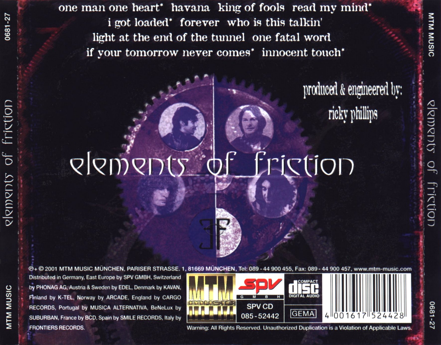 Elements Of Friction Elements Of Friction (2001) : Back | CD Covers ...